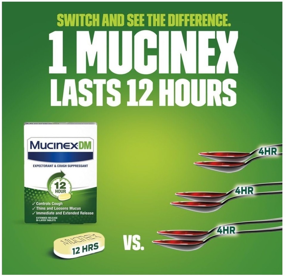 VALUE SIZE Mucinex DM Expectorant & Cough Suppressant Tablets, 80 CT ...