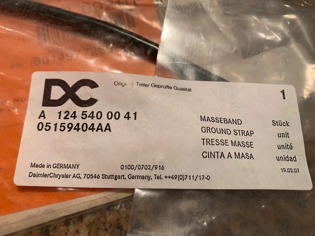 Mercedes-Benz 1245400041 Genuine OEM Ground Cable for sale online | eBay