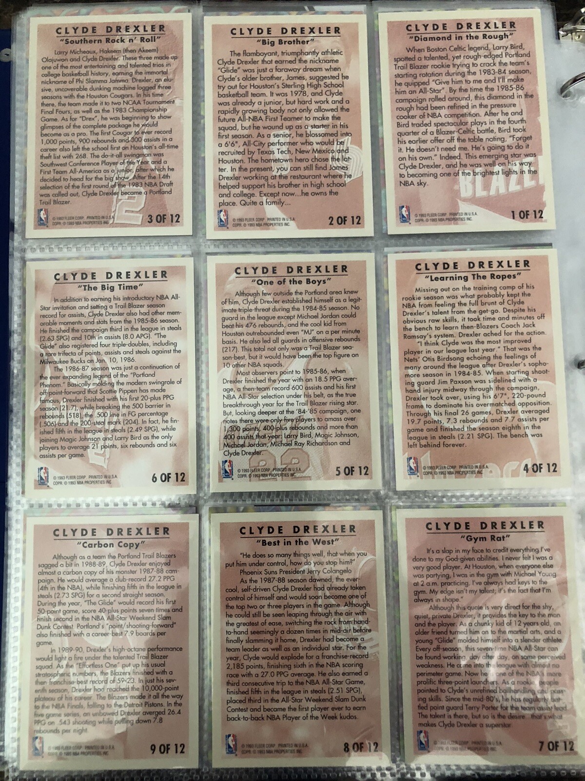 1993-94 Fleer - Clyde Drexler Career Highlights #12 Clyde Drexler for ...