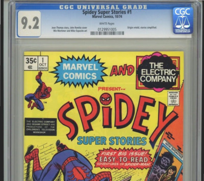 Spidey Super Stories 1 CGC 9.2 NM- Electric Company 1974 Marvel Electro ...