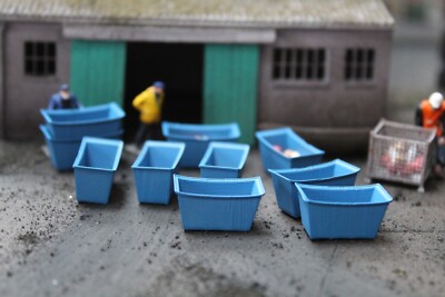 Fishing Net Tubs Curved Top - Blue -OO Gauge 1:76 scale Model Harbour ...