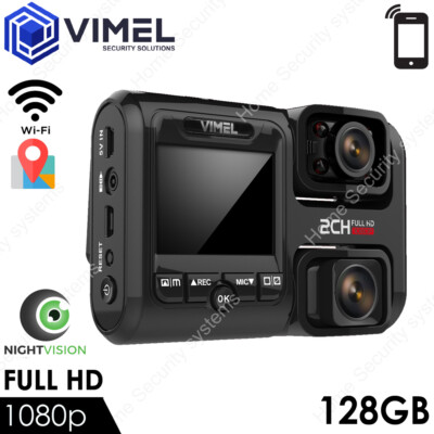 Dual Dash Camera 4K GPS WIFI Vimel Night Vision 128GB Wireless Car ...