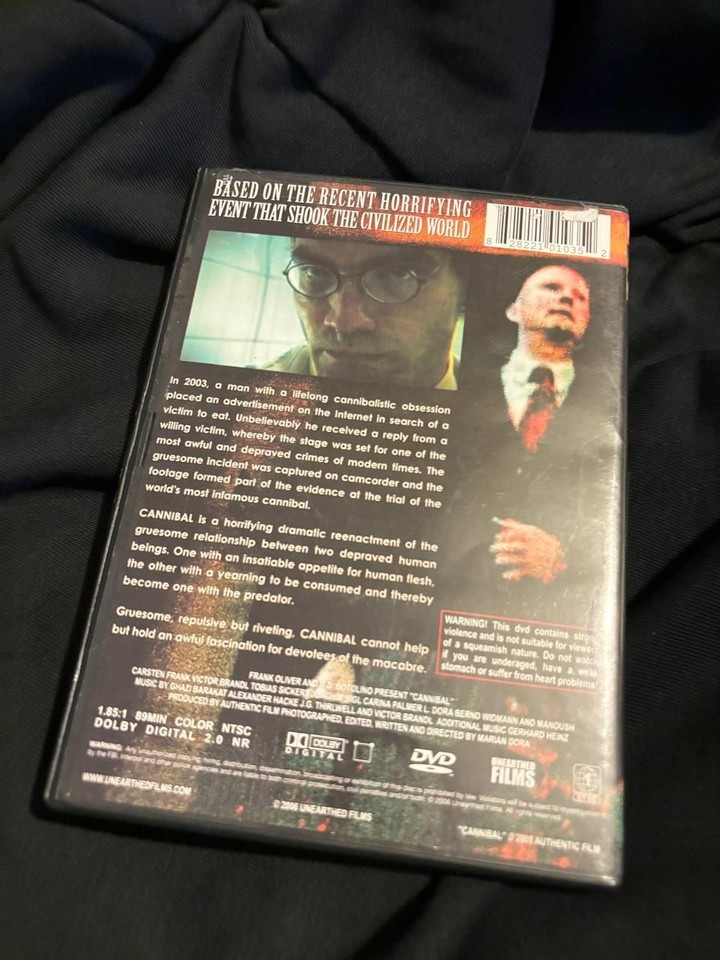Marian Dora "Cannibal" 2006. OOP Unearthed Films. Horror. 1 x DVD RARE ...