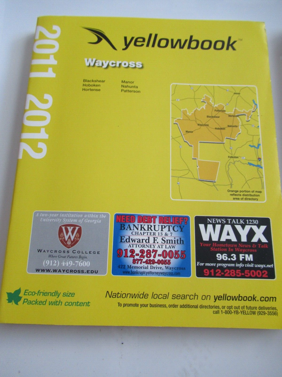 YELLOWBOOK Yellow/white Pages Waycross Blackshear GA Phone Book ...