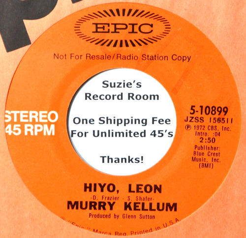 Murry Kellum Hiyo Leon Country Strong VG+ DJ 45 7" Vinyl -Check for ...
