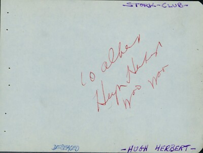 Vintage Hugh Herbert Autograph | eBay