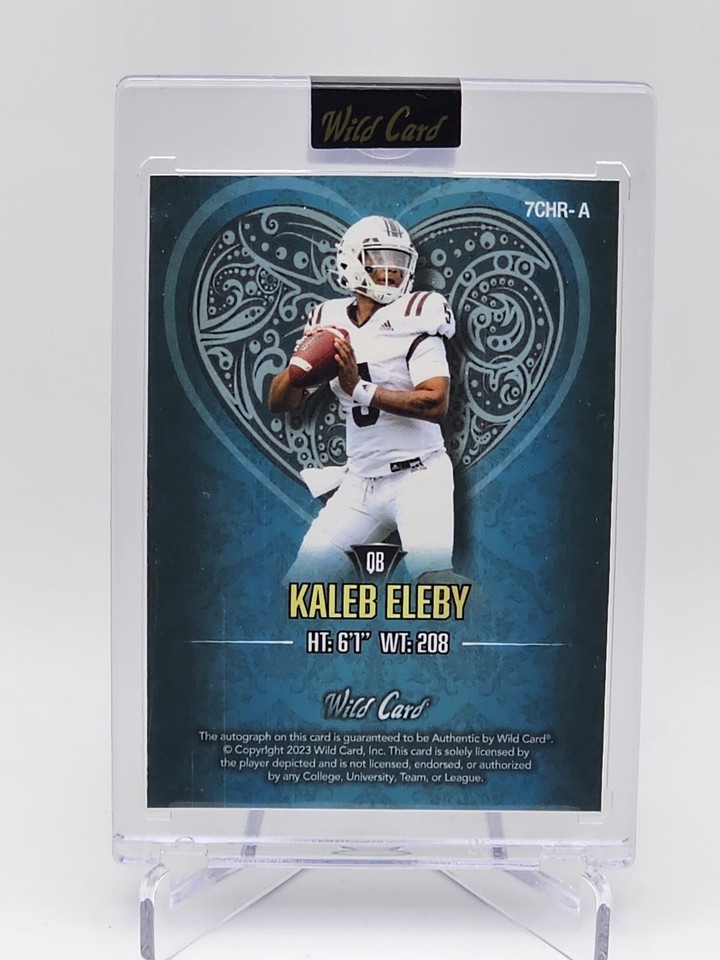 2023 Wild Card 7 Card Stud Auto QB Kaleb Eleby 3/4 Football Card | eBay