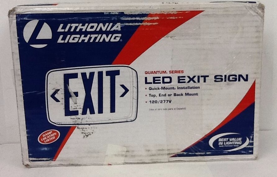 NEW Lithonia Lighting LED Exit Sign, LQM P W 3R 120/277V, SW00 M6 | eBay
