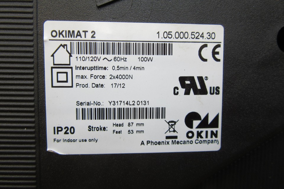 Okimat 2 adjustable bed Motor for tempur pedic sleep number Leggett ...