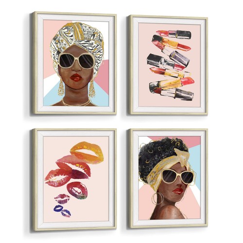 Framed African American Wall Art: Girl Picture Black Women Portrait ...