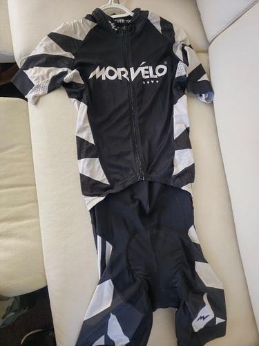 Morvelo Cycling padded Skinsuit Size Medium Black White | eBay