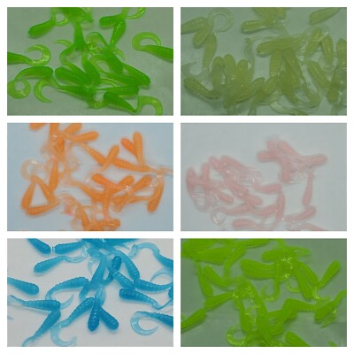 1" GLOW CURL TWISTER TAIL GRUBS 30 Pack Nimrod's Tackle - Made in USA ...