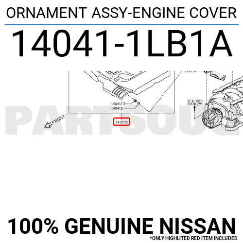 140411LB1A Genuine Nissan ORNAMENT ASSY-ENGINE COVER 14041-1LB1A | eBay