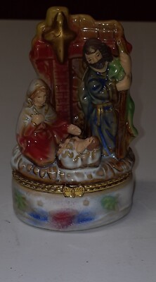Nativity Ceramic Trinket Box | eBay