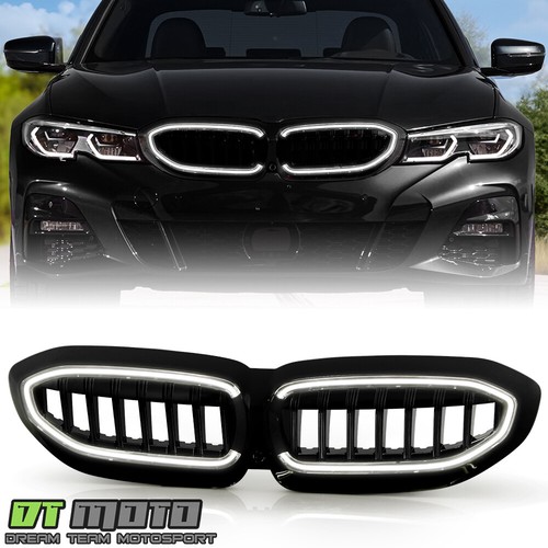 For 2019-2022 BMW G20 3-Series 330i Black Front Bumper Kidney Grille w ...