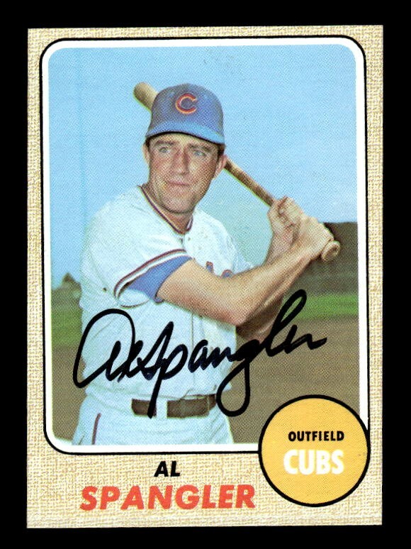 AL SPANGLER SIGNED 1968 TOPPS #451 - ON-CARD AUTOGRAPH - CHICAGO CUBS ...