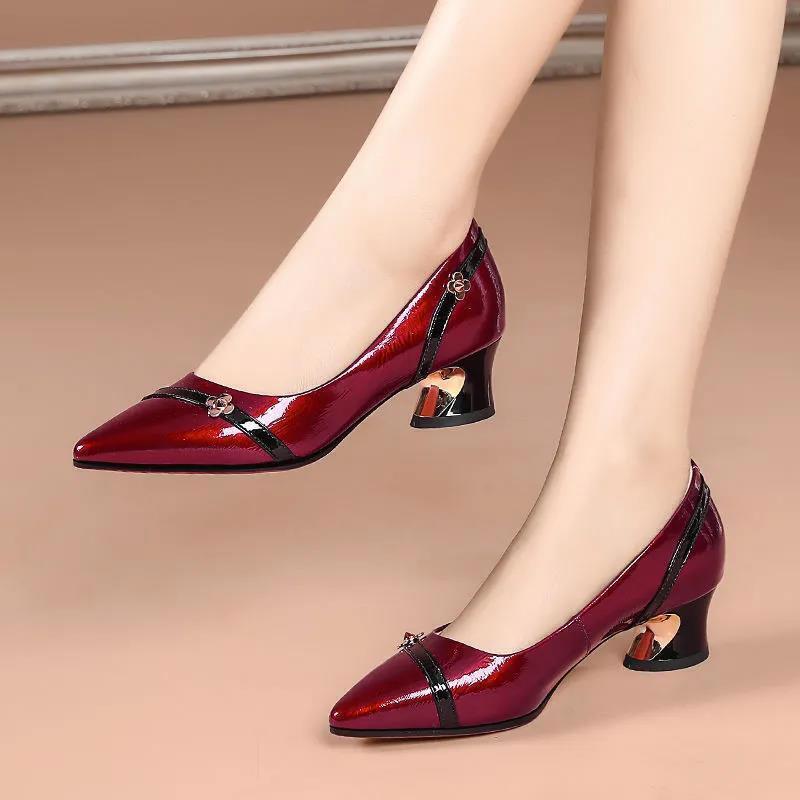 Fashion Women Pointed Toe High Heels Square Heel Pumps Party Shoes Footwear | eBay