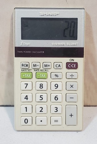 old Vtg Sharp Calculator Elsimate EL-244T Battery Solar | eBay