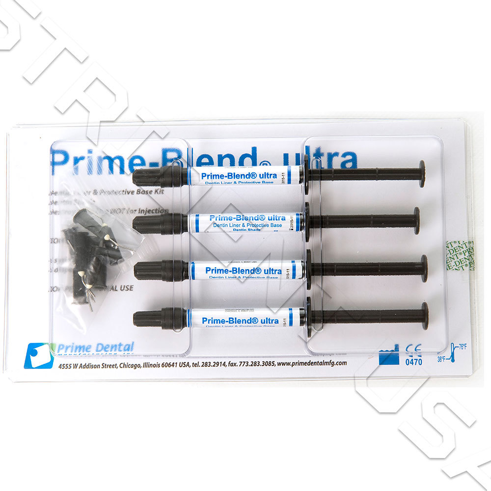 Prime Blend Ultra 4 x 2 gram Syringe Kit Dentin Liner(Calcium Hydroxide ...