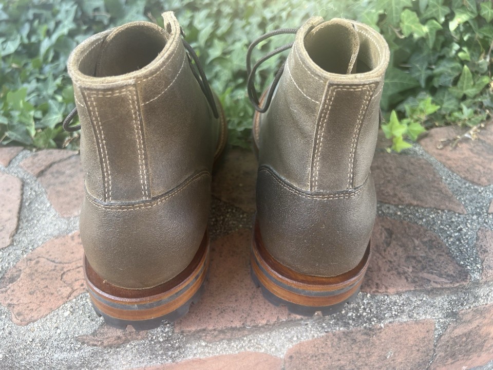 Truman Boots Olive Waxed Flesh, size 11.5 D, 79 Last, Unstructured Toe ...