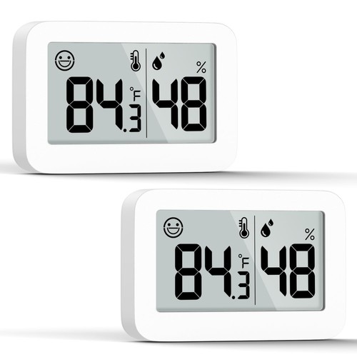 2-Pack Mini Hygrometer Indoor Thermometer, Humidity Gauge with Switch ...