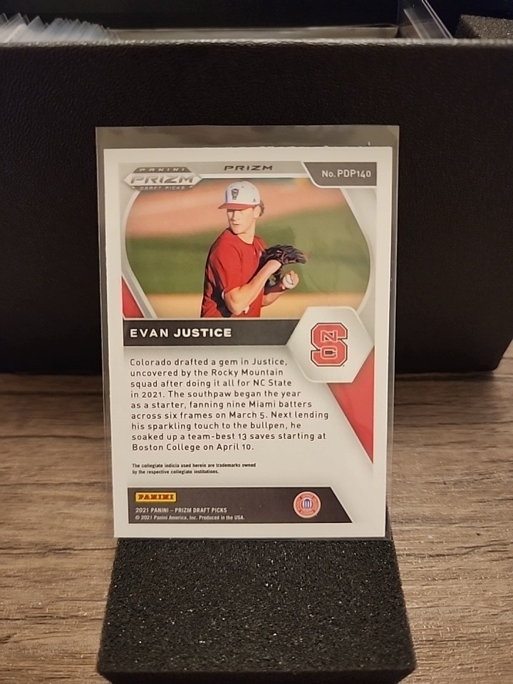 2021 Panini Prizm Draft Picks Prizm Carolina Blue Velocity Evan Justice ...