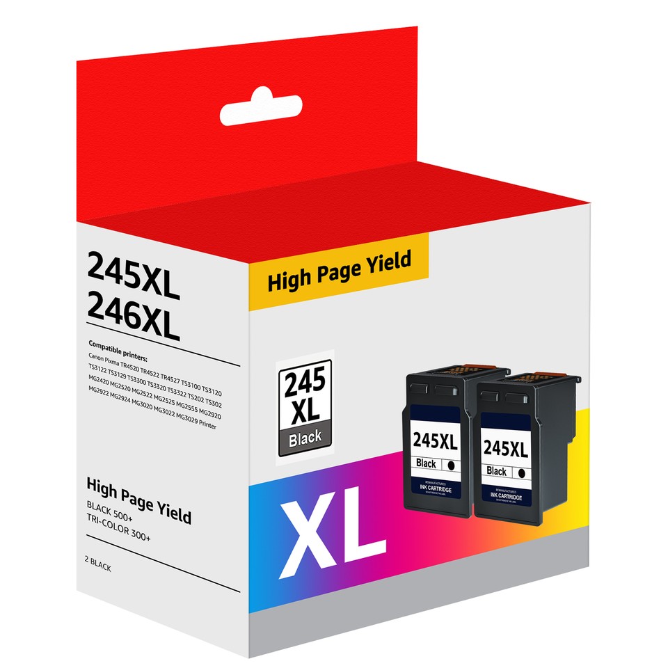 PG245 XL 245XL Black Color Ink Cartridges For Canon PIXMA MG2555 MX490 ...