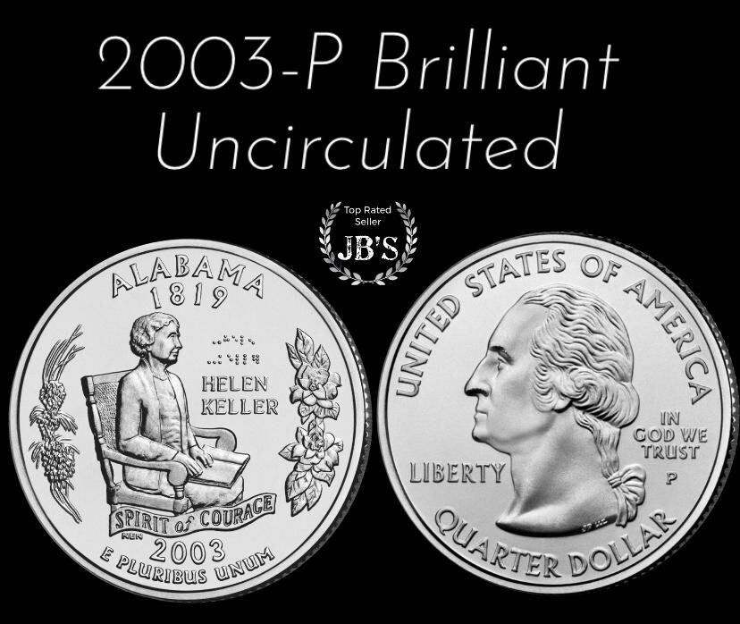 2003 P Alabama Statehood Quarter Brilliant Uncirculated from OBW Roll ...