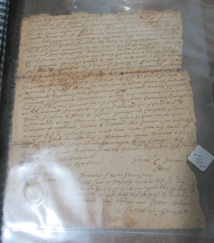 1717 Hampton NH Colonial Land Deed Caleb Swain to Richard Sanborn ...