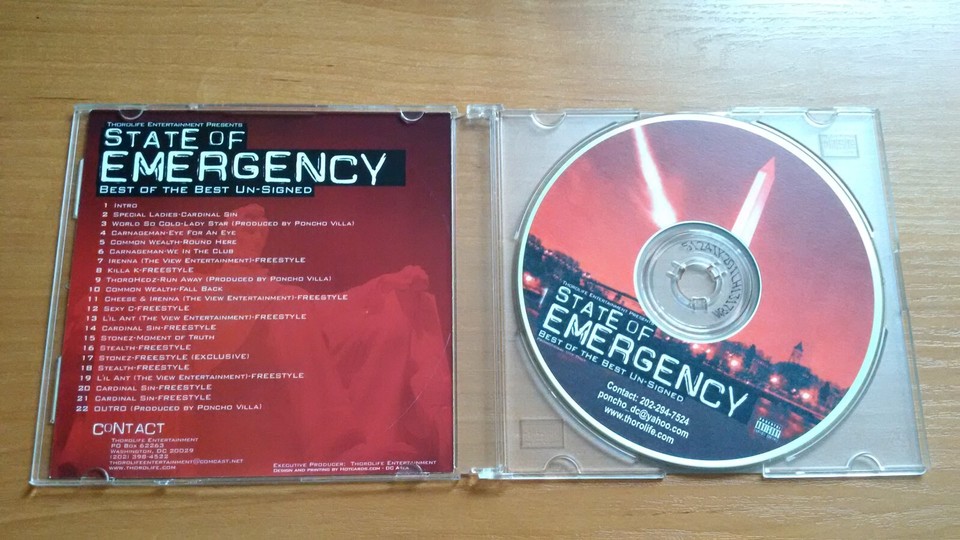 Thorolife Entertainment - State Of Emergency 200X Rare Rap CD-R ...