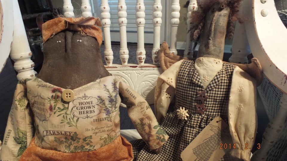 primitive black doll set of two handmade 17 inches | eBay