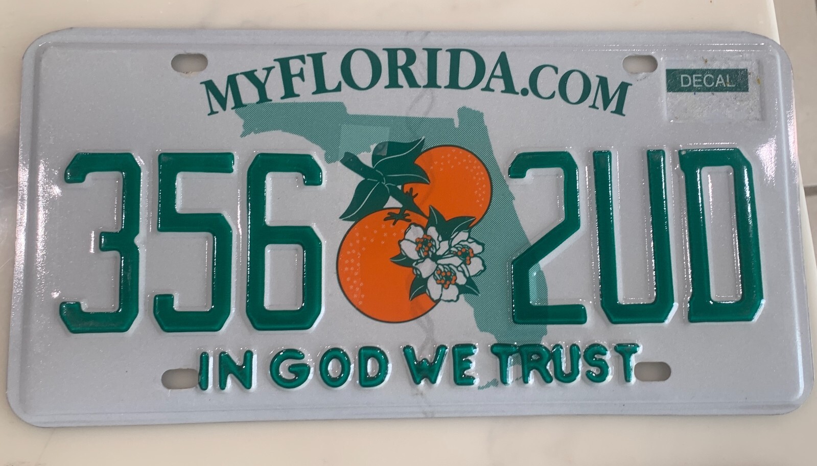 Florida Orange Blossom License Plate MyFlorida.com 356-2UD | eBay