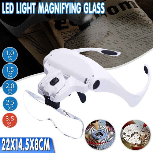 5 Lens LED Headset Glass Eyelash Extension Magnifying & Jeweler ...
