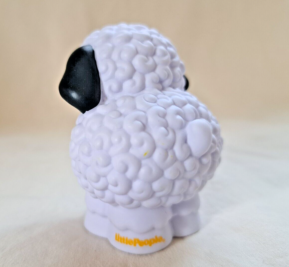 Fisher Price Little People White Sheep Nativity Scene Piece Black Ears ...