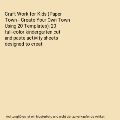 Craft Work for Kids (Paper Town - Create Your Own Town Using 20 ...