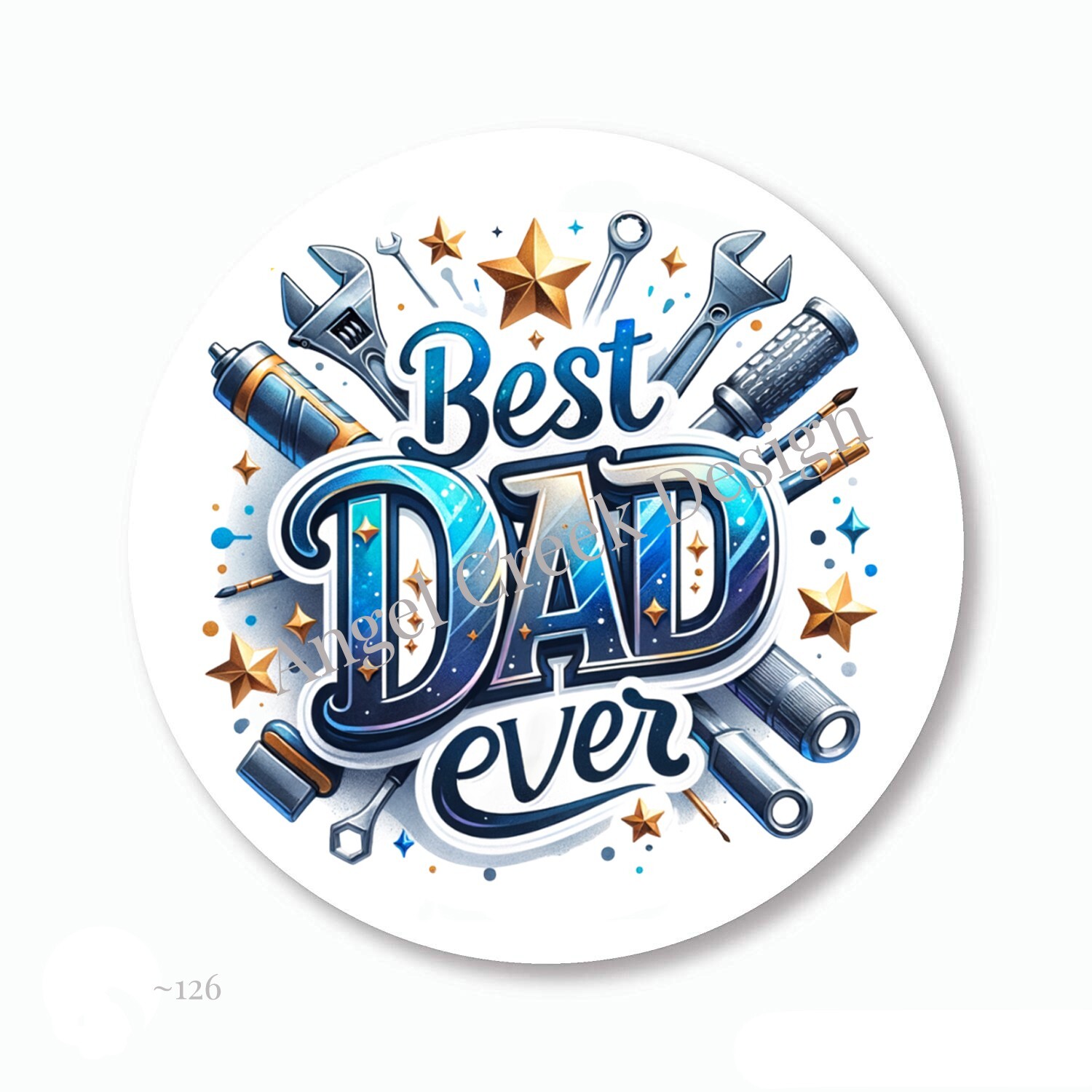 Blue Best Dad Ever Father's Day Party Favors Scrapbook Stickers ...