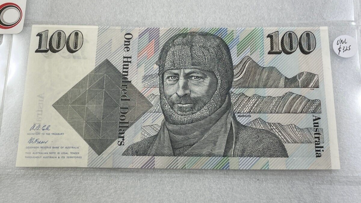 Australian Paper Note Set $1-$100 in UNC - Fraser Cole Set - $1 & $2 ...