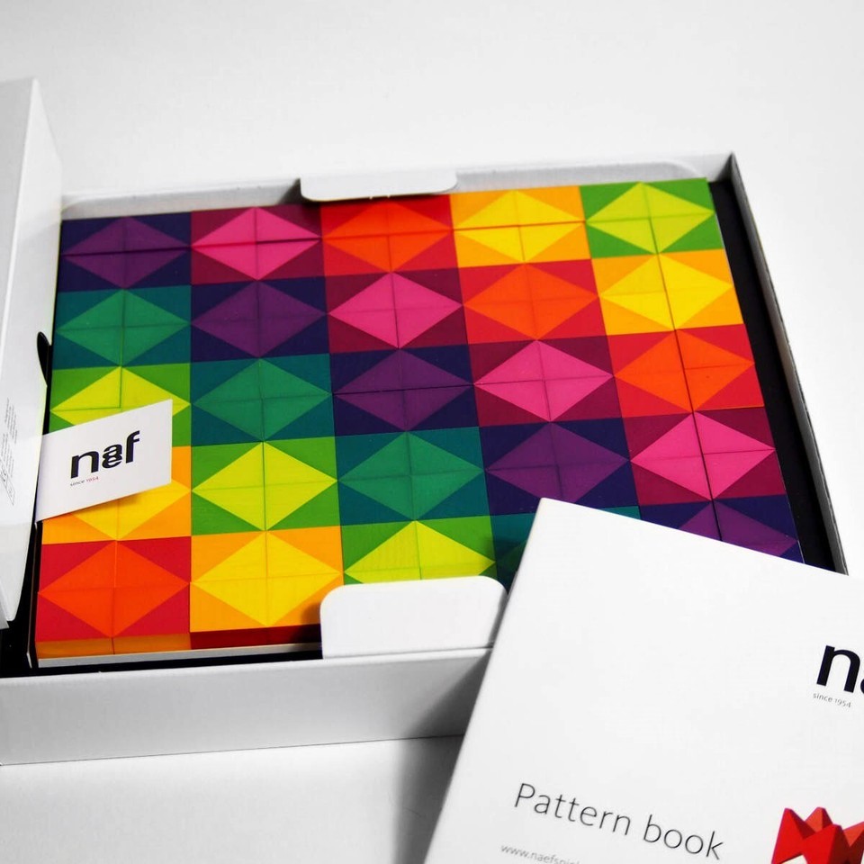 Naef Mosaik 100 puzzle toy game wooden colorful rainbow Kathrin Kiener ...