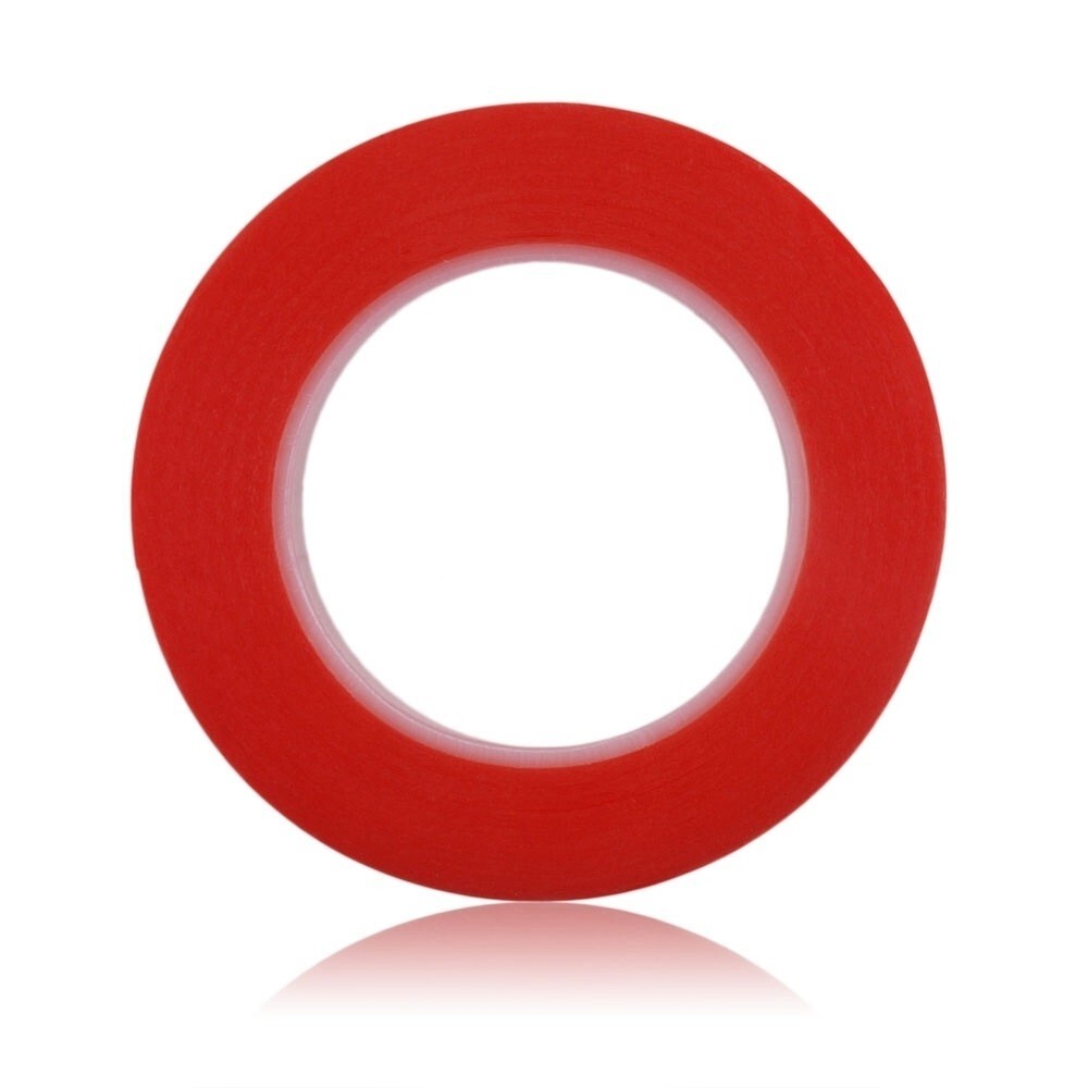 12mm Red Double Sided Adhesive Sticky Tape Easy Lift Super Strong EXTRA ...