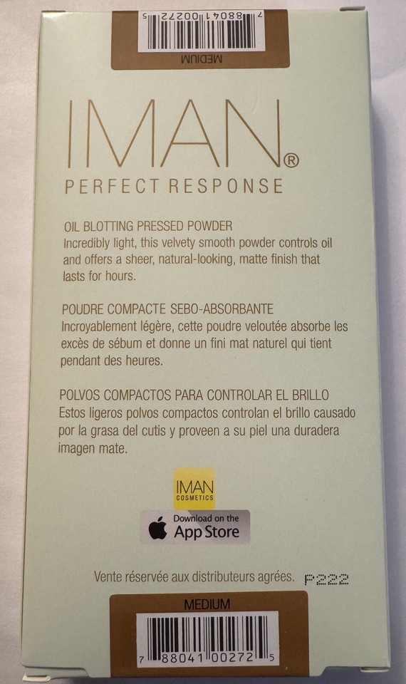 IMAN Cosmetics Perfect Response Oil Blotting Pressed Powder Shade ...