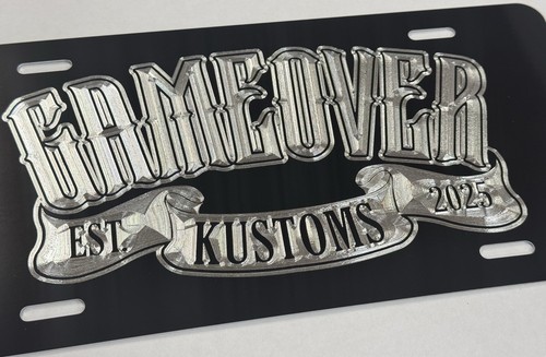 Custom Car Club Logo License Plate Diamond Etched Engraved Metal Car ...