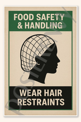 Wear Hair Restraints Restaurant Kitchen Food Safety Poster Poster ...