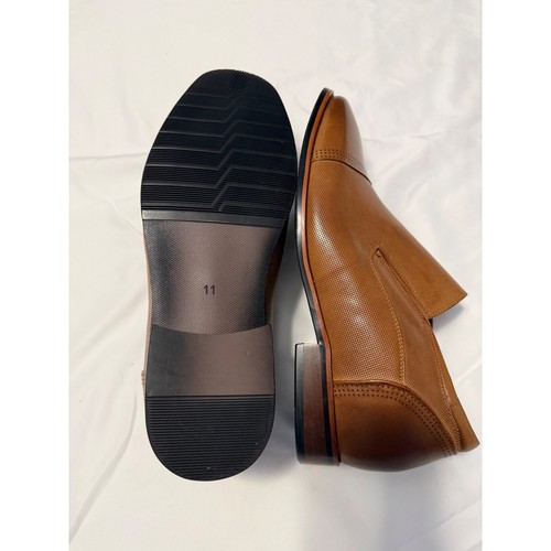 CALTO Mens Size 11 Tan Cognac Leather Cap Toe Perforated Loafer Dress ...