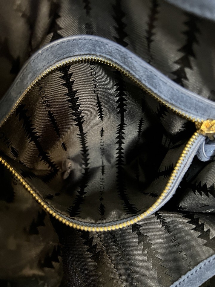 Thacker New York hobo Bucket Suede Slouchy Shoulder bag Tie Knot Strap ...