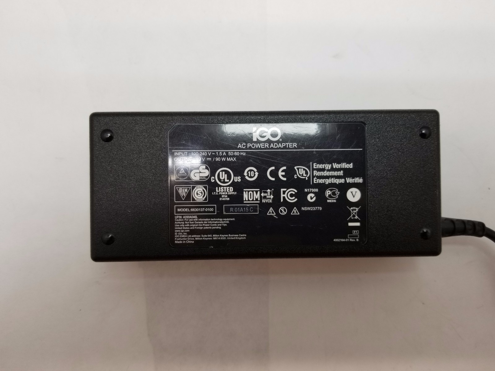 Genuine iGo 90w Laptop AC Power Adapter 6630137-0100 A090a046l HP 703 ...