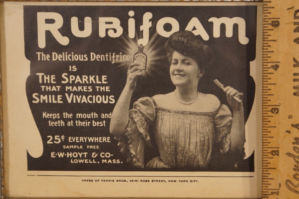 Antique 1900's Rubifoam Tooth Cleaning Framed Advertising | eBay