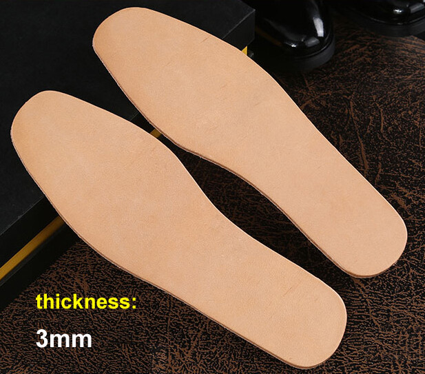 2 pairs Thick Genuine Leather Insoles Shoe Inserts Boot Repair Mens ...