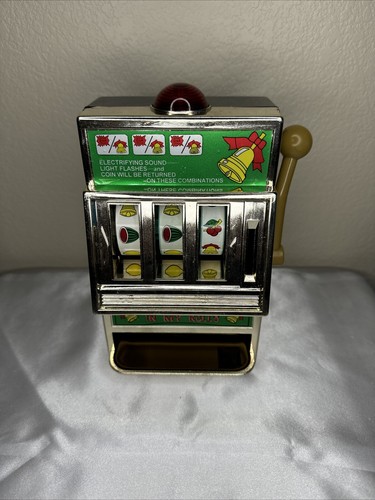 Vintage Miniature Plastic Slot Machine Coin Bank Light Sounds | eBay