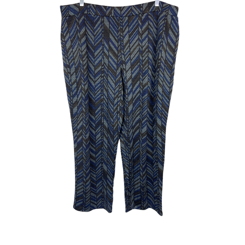 Susan Graver Women's Regular Printed Novelty Knit Pull-On Pants Blue ...