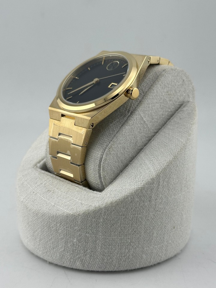 Movado Bold Quest Black Dial Gold Tone Quartz Watch 3601223 Brand New ...